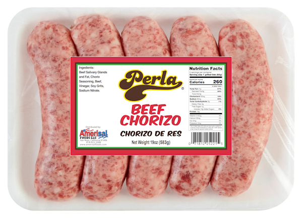 Perla Beef Chorizo, 19 oz – Amerisal Foods LLC