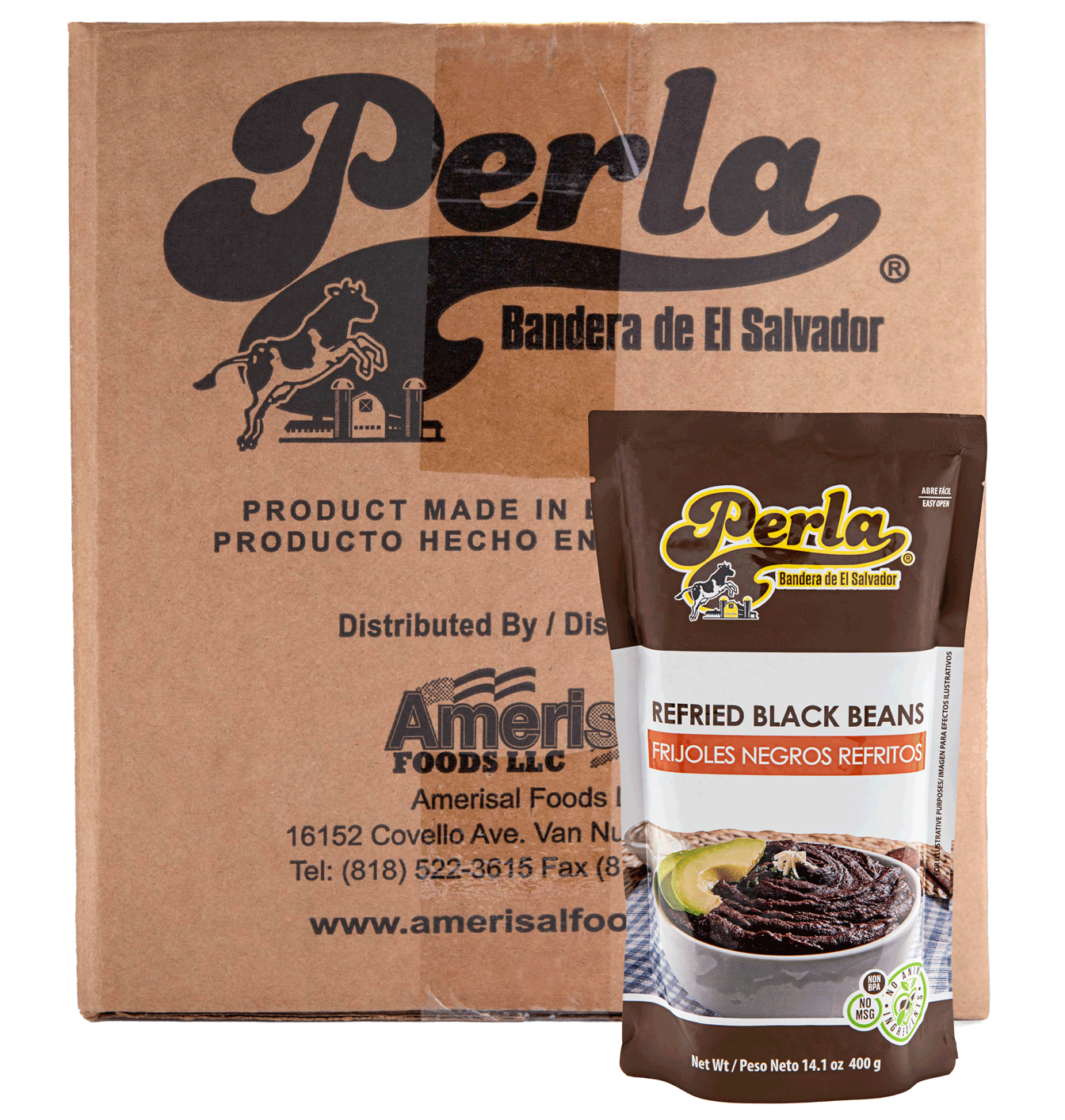 Perla Refried Black Beans - Case of 20 (14 oz each) – Amerisal Foods LLC